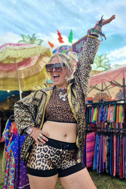 Green & Gold Leopard | 80's Track Jacket | State of Disarray | Unisex ...