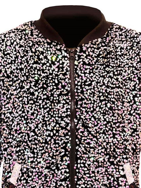 Astral Disco | Unisex Silver Sequin Bomber Jacket | State of Disarray ...
