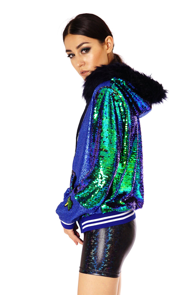 Emerald City Deluxe Sequin Hoody - Green Sequin Jacket - Mens/Womans ...
